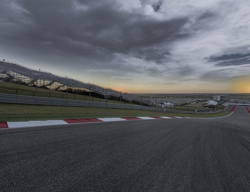 Valencia Dawn on Race Track Under Cloudy Sky HDRi Maps and Backplates