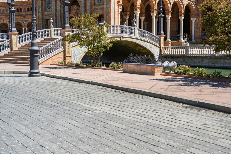 View of Steps and Sidewalks in Seville, Spain HDRi Maps and Backplates