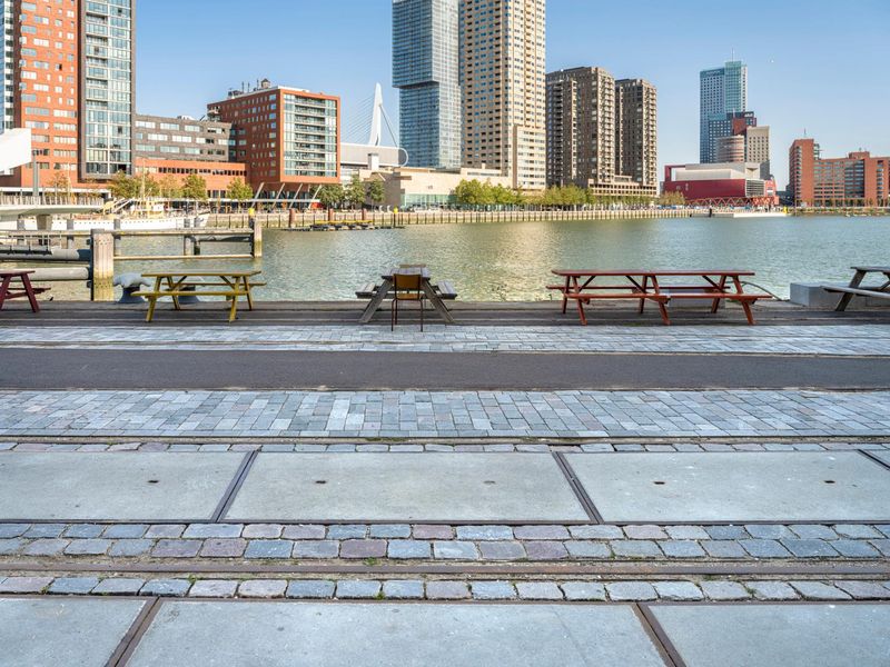 Waterfront Promenade in Holland High Rise HDRi Maps and Backplates