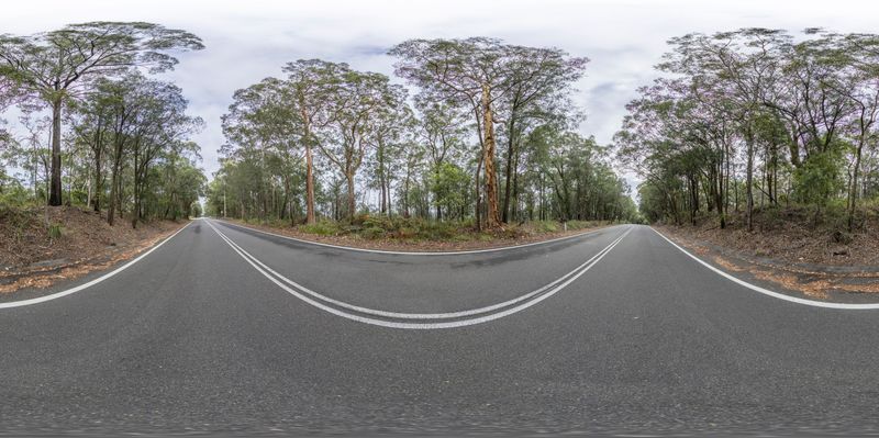 A Wide Highway Through a Suburban Landscape HDRi Maps and Backplates