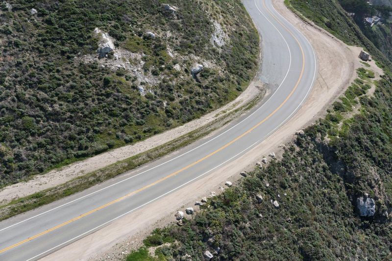 Winding Road with High Cliffs and Ocean Views HDRi Maps and Backplates
