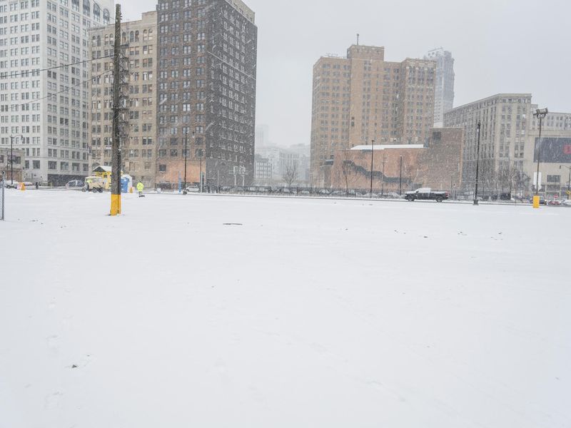 Winter Day in Detroit: A Snow-Covered City HDRi Maps and Backplates