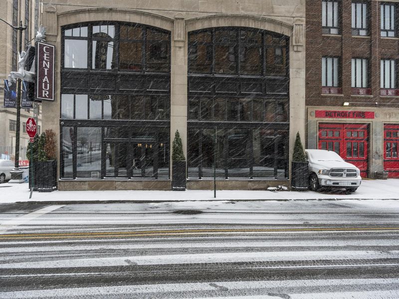 Winter day in Detroit, USA HDRi Maps and Backplates