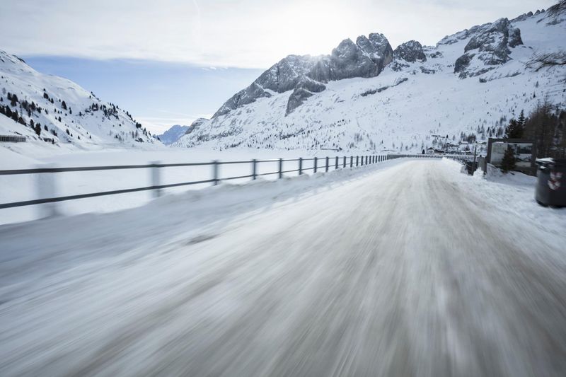 Scenic Winter Drive through German Alps HDRi Maps and Backplates