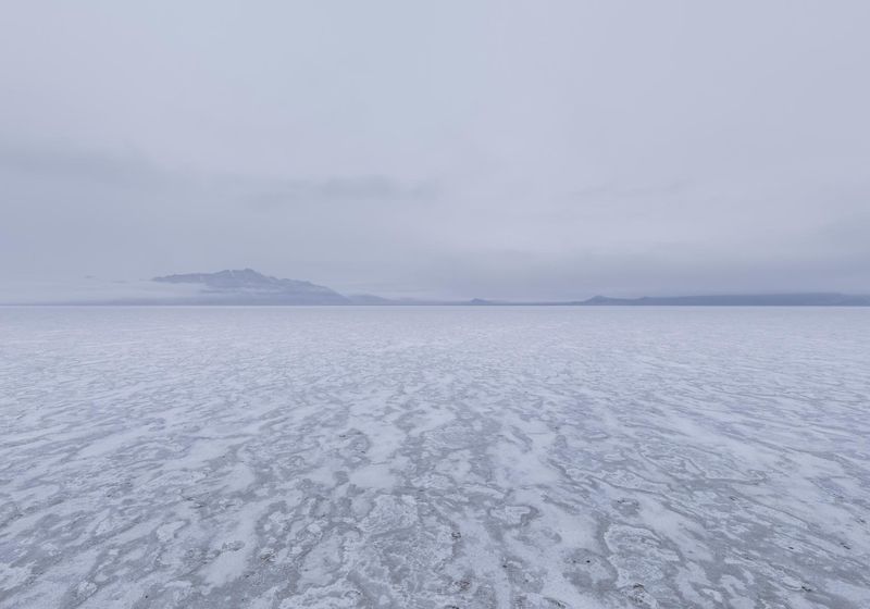 Winter Landscape in Utah - Overcast Sky over Vast Snow Plain with ...
