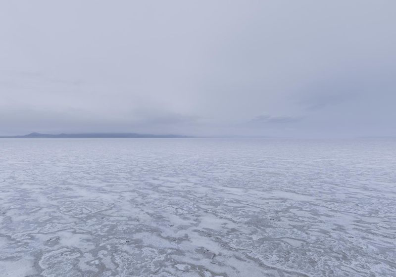 Winter Landscape in Utah with Frozen Ocean HDRi Maps and Backplates