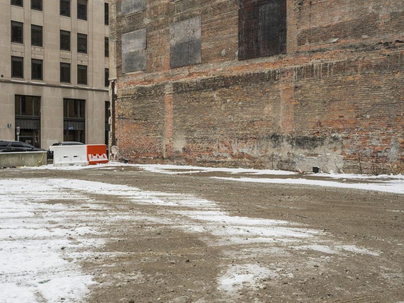 Winter Road in Detroit: Surrounded by Brick Walls HDRi Maps and Backplates