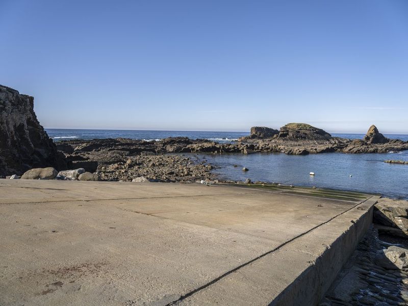 Wooden Boat Ramp on the Ocean Shoreline HDRi Maps and Backplates