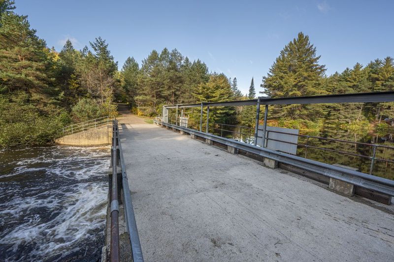 Wooden Bridge Over Forest Waterfall in Canada HDRi Maps and Backplates
