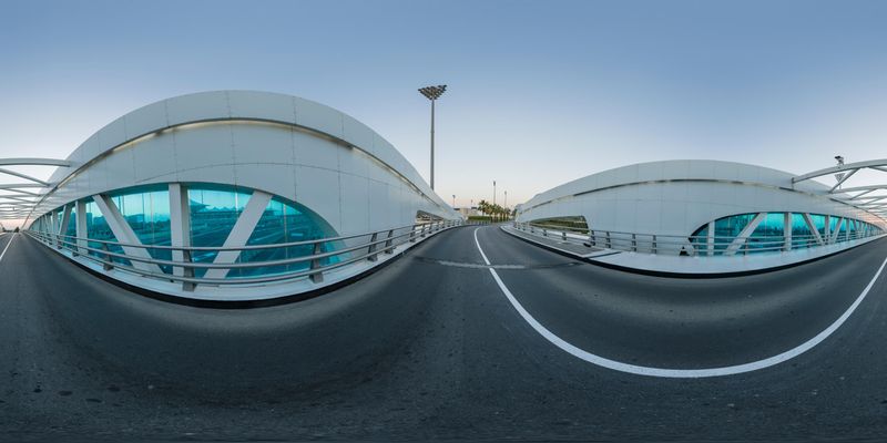 Yas Marina Bridge in Abu Dhabi HDRi Maps and Backplates
