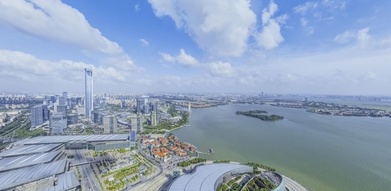 Aerial View of Zhuzhou City, China HDRi Maps and Backplates