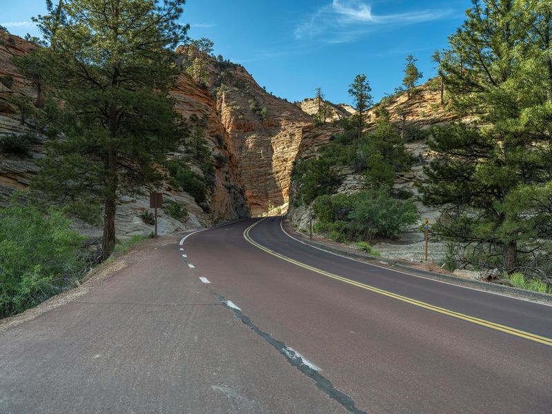 Road and Landscape in Zion National Park - HDRi Maps and Backplates